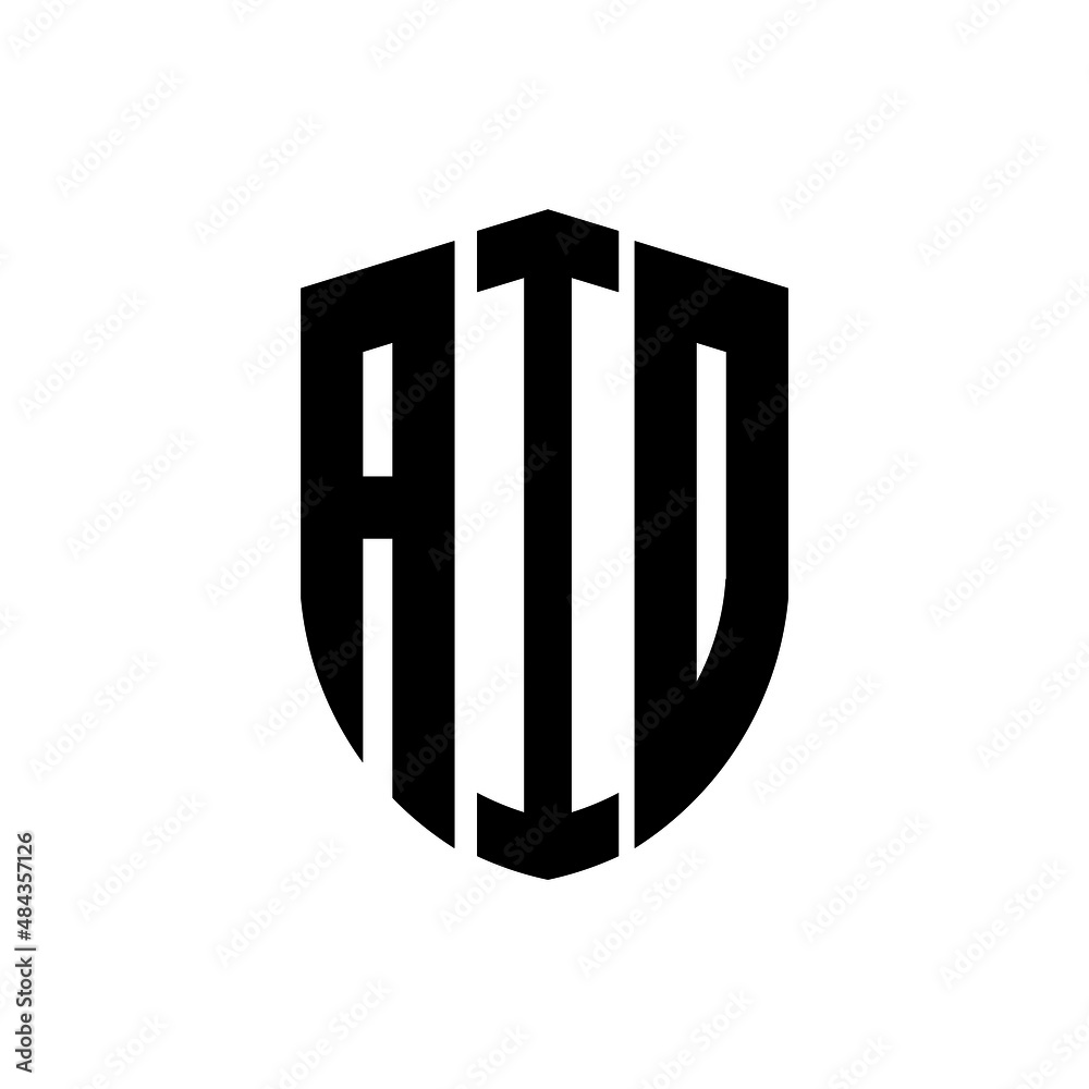 AIO letter logo design. AIO modern letter logo with black background ...