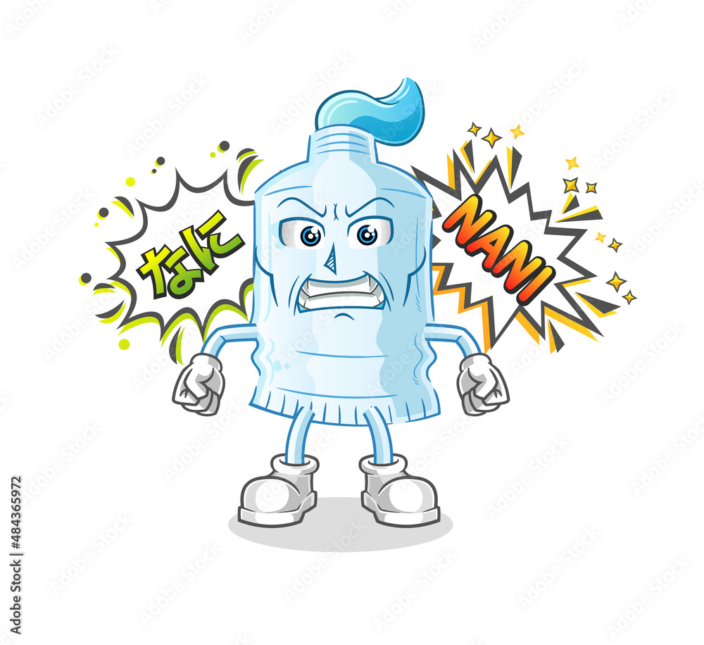 toothpaste anime angry vector. cartoon character Stock Vector | Adobe Stock