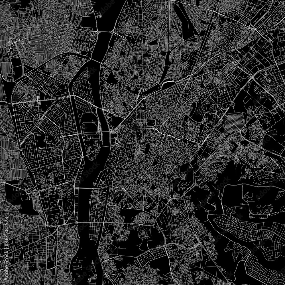 Cairo city province vector map poster. Capital of Egypt municipality ...