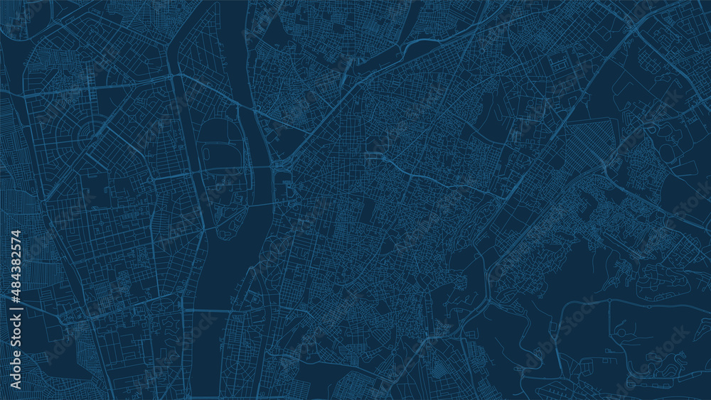 Cairo map city poster province, blue horizontal background vector map ...