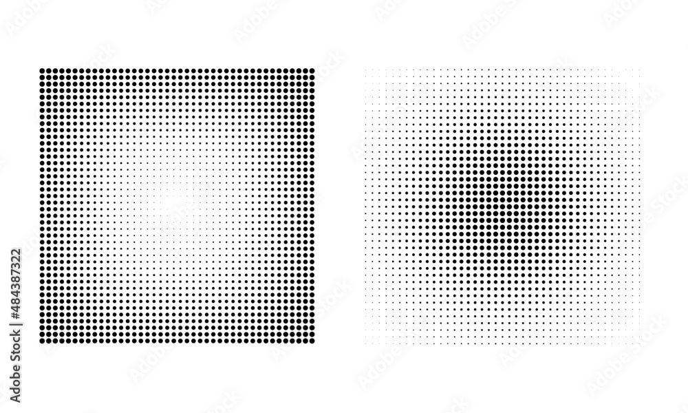 Retro halftone effect, pattern. Monochrome, grayscale, gradient, dotted ...