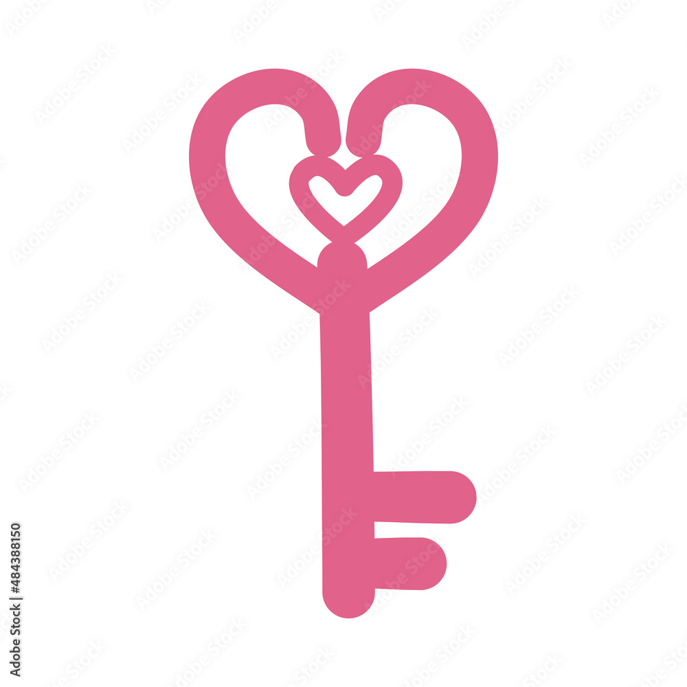 Nice little key. Vector illustration. An ancient treasure key. Cartoon ...