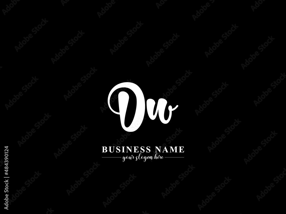DW d w initial handwriting logo, Signature Dw Letter Logo Design with ...