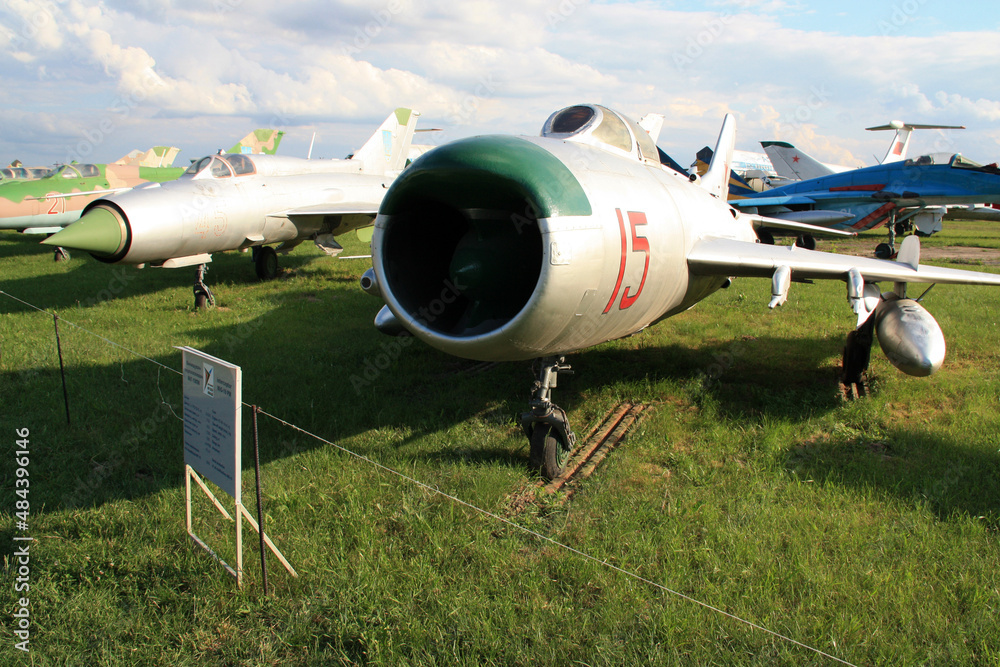 Front view of an old Soviet Mikoyan-Gurevich MiG-19PM "Farmer" second ...