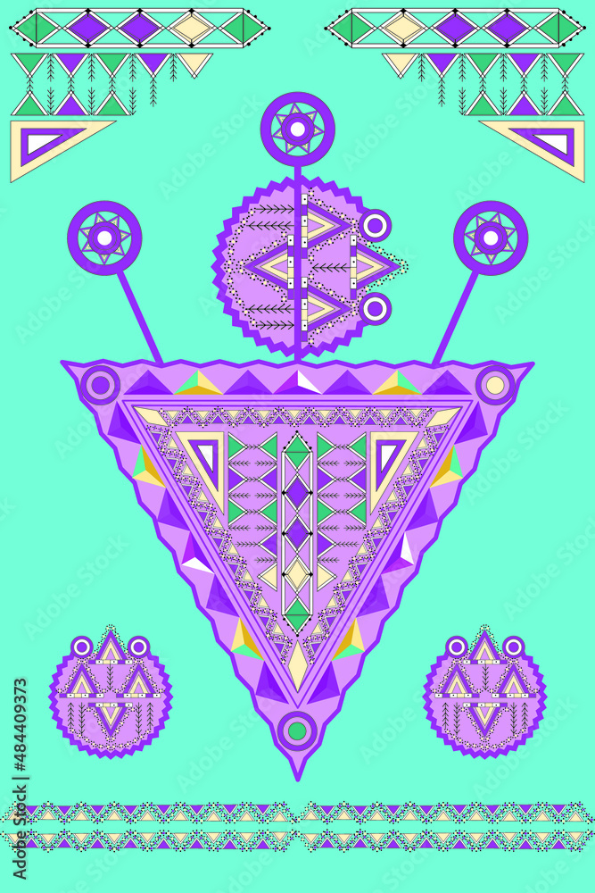 Poster Tazerzit, Vector Illustration. The Symbol of Moroccan Berber ...