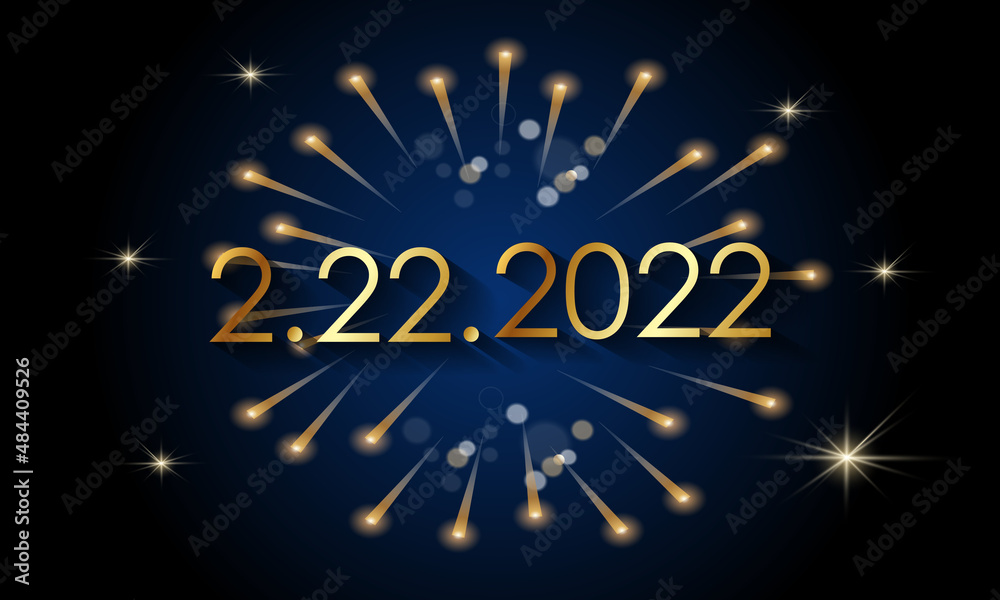 Happy Twosday. Vector, Tuesday, February 22, 2022 Special day theme ...
