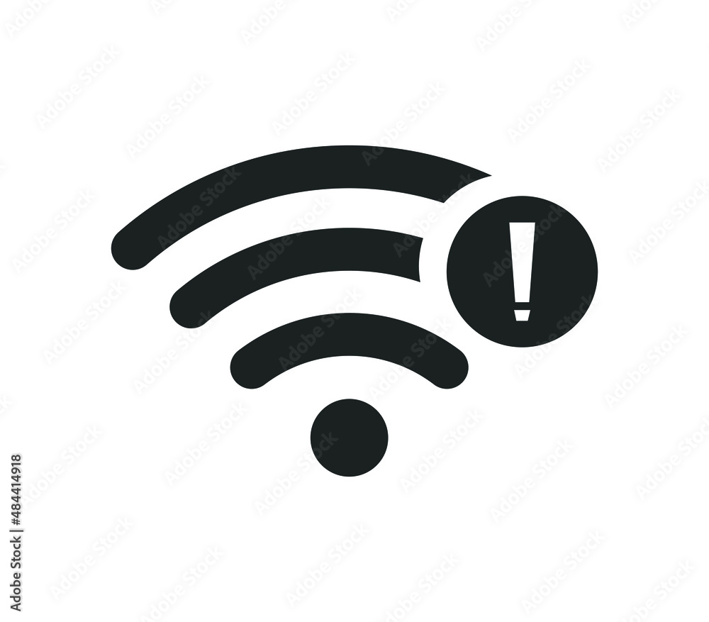 No wireless connections no wifi icon sign vector black color Stock ...