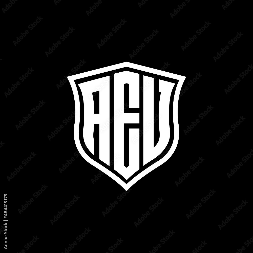 AEU letter logo design with black background in illustrator, vector ...