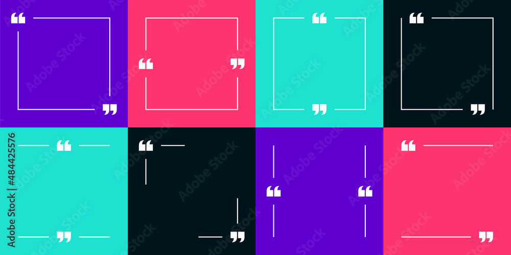 Quote Frames Blank Template Set. Empty Quote Borders with Copy Space ...