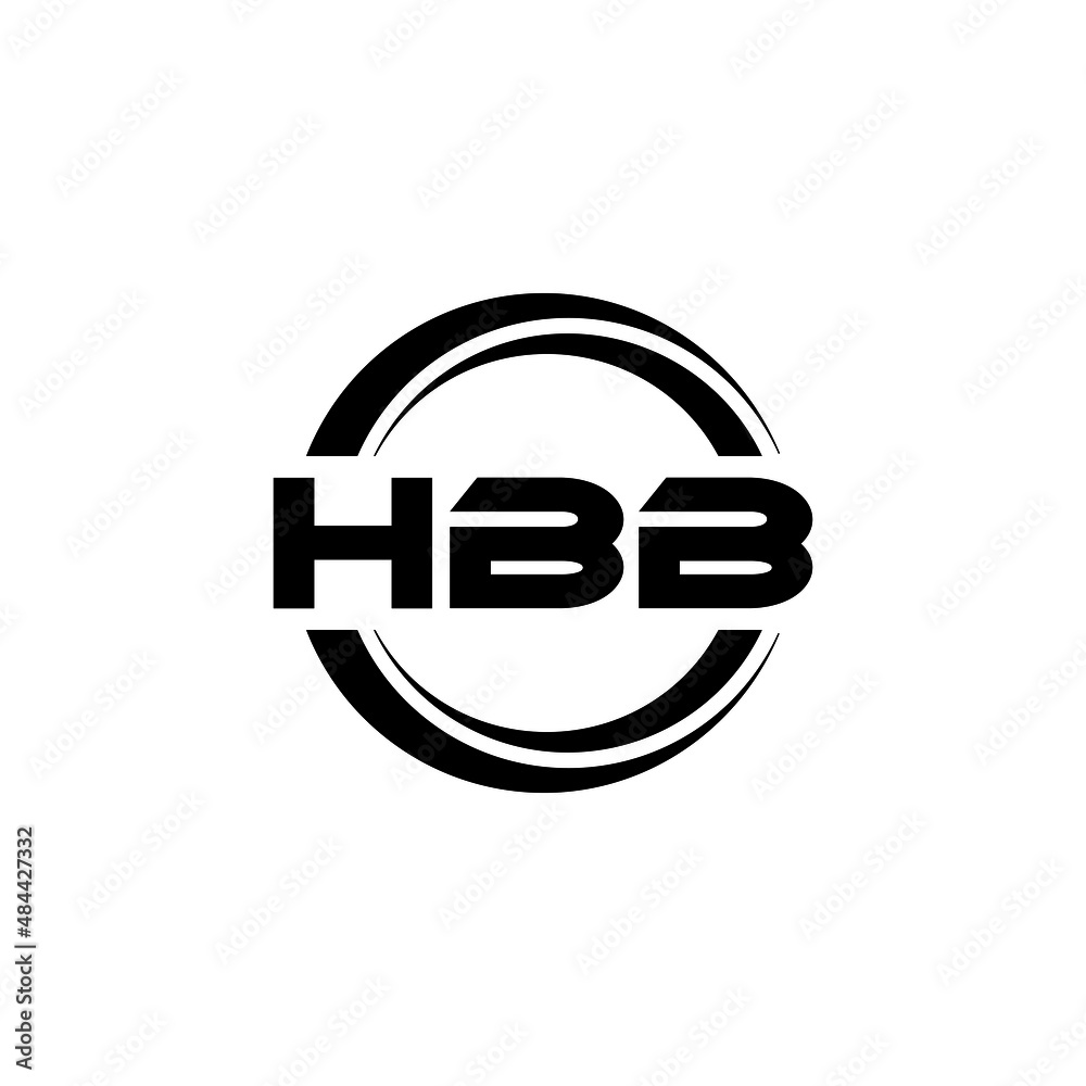 HBB letter logo design with white background in illustrator, vector ...