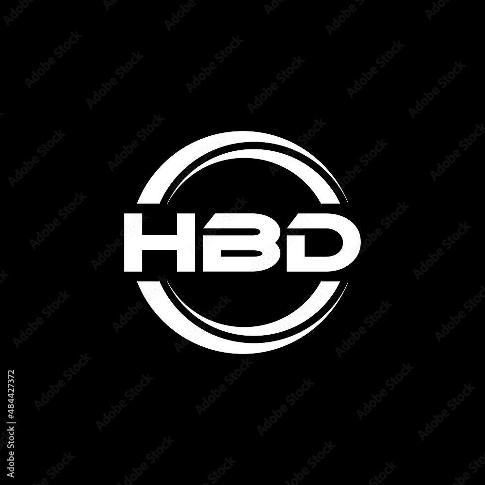 HBD letter logo design with black background in illustrator, vector ...