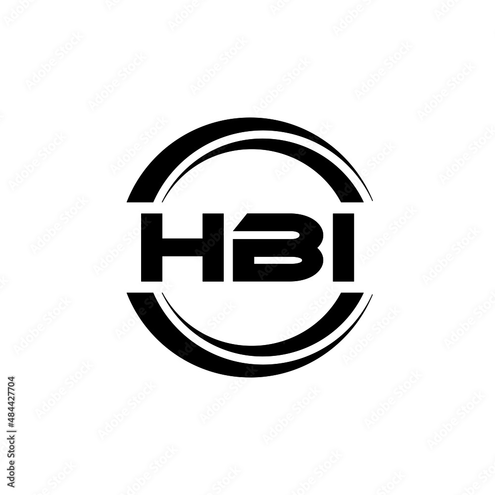 HBI letter logo design with white background in illustrator, vector ...