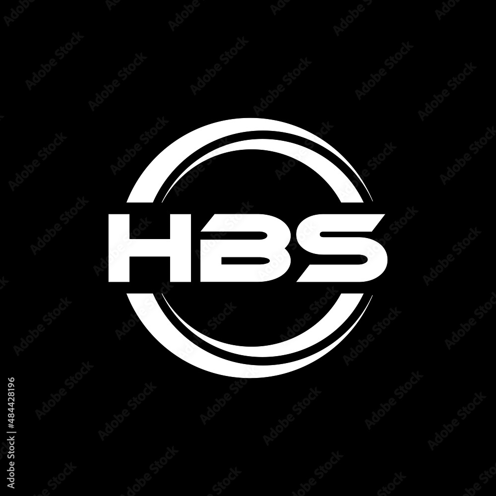 HBS letter logo design with black background in illustrator, vector ...