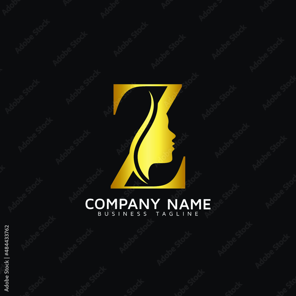 Z Letter Beauty Face initial Z luxury beauty queen woman face logo ...
