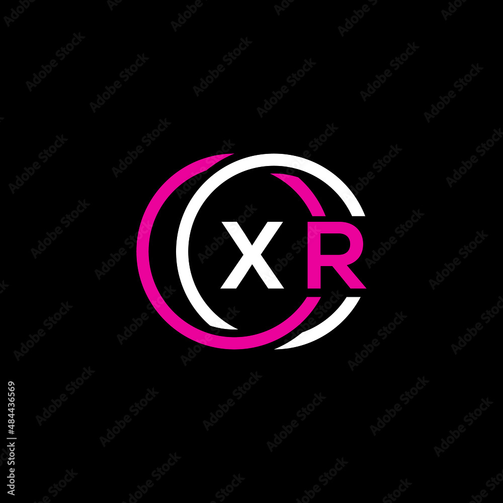 XR letter logo design on black background. XR creative initials letter ...