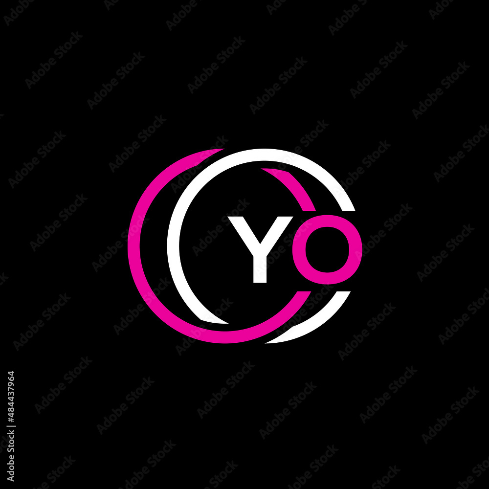 YO letter logo design on black background. YO creative initials letter ...