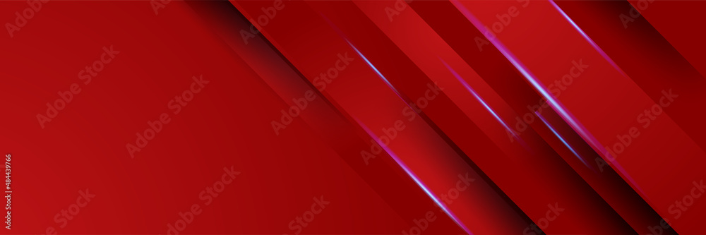 3d Geometric block red abstract banner design background Stock Vector ...