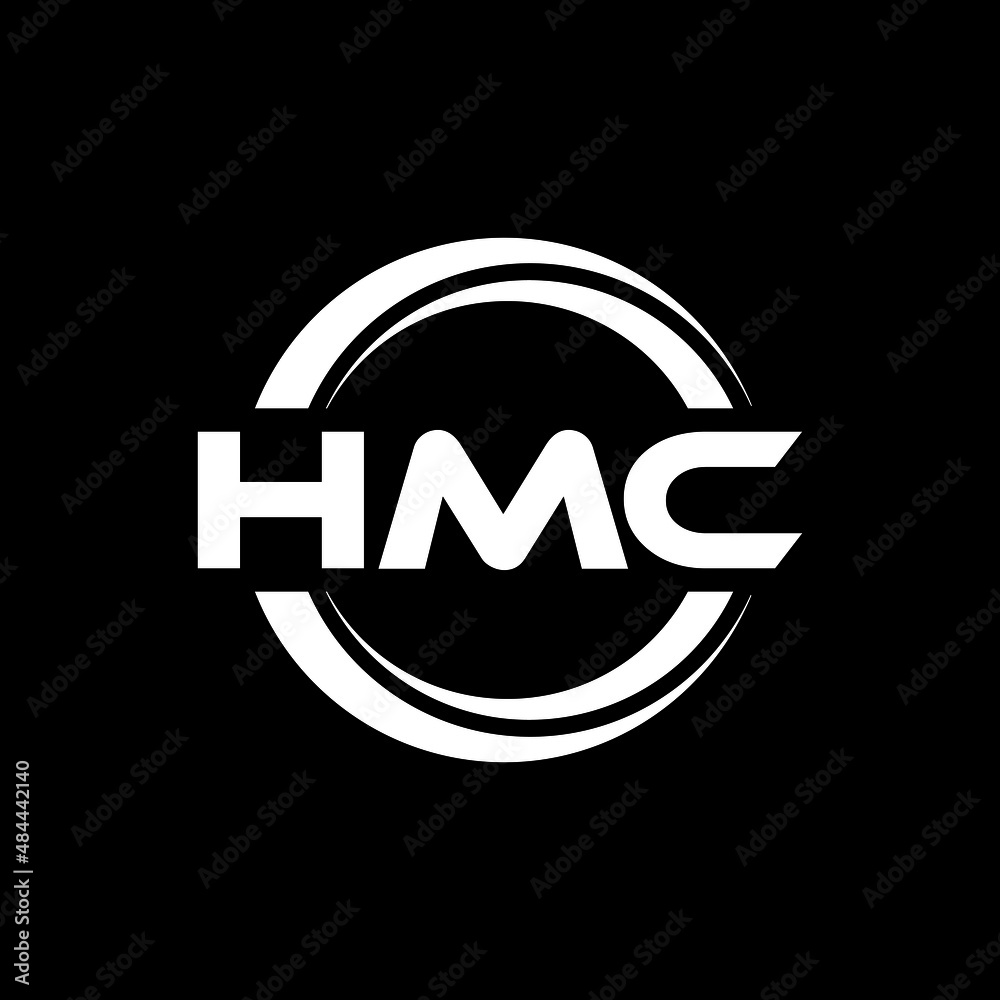 HMC letter logo design with black background in illustrator, vector ...