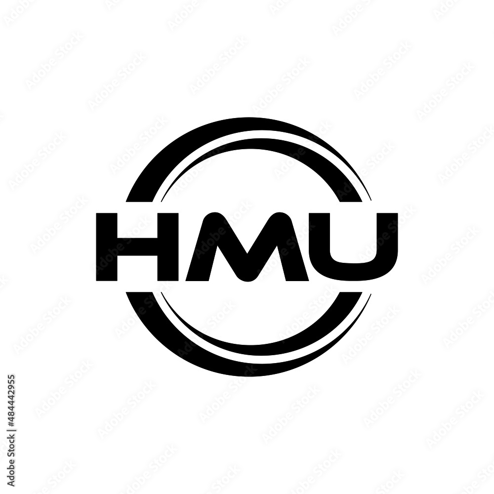 HMU letter logo design with white background in illustrator, vector ...