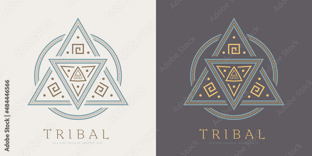 Tribal Vector Elements. Ethnic Shapes Symbols Design for Logo or Tattoo ...