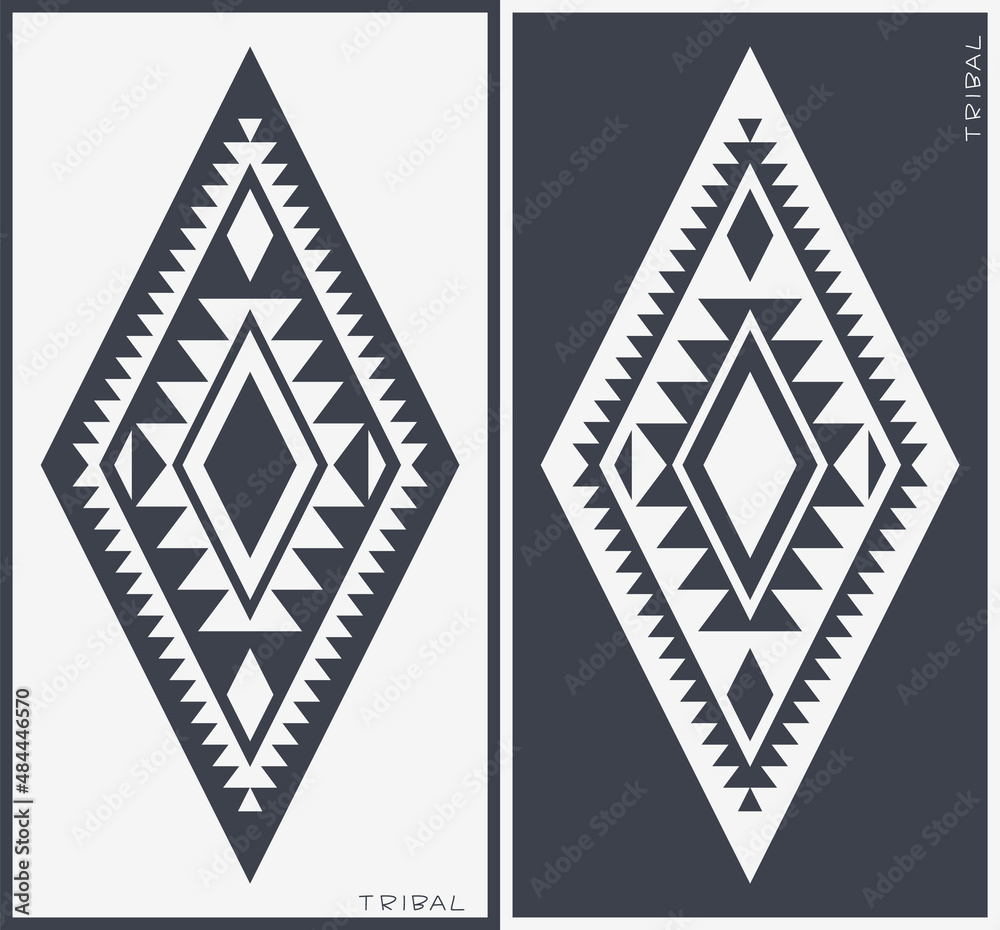Aztec Tribal Vector Elements. Ethnic Shapes Symbols Design for Logo or ...