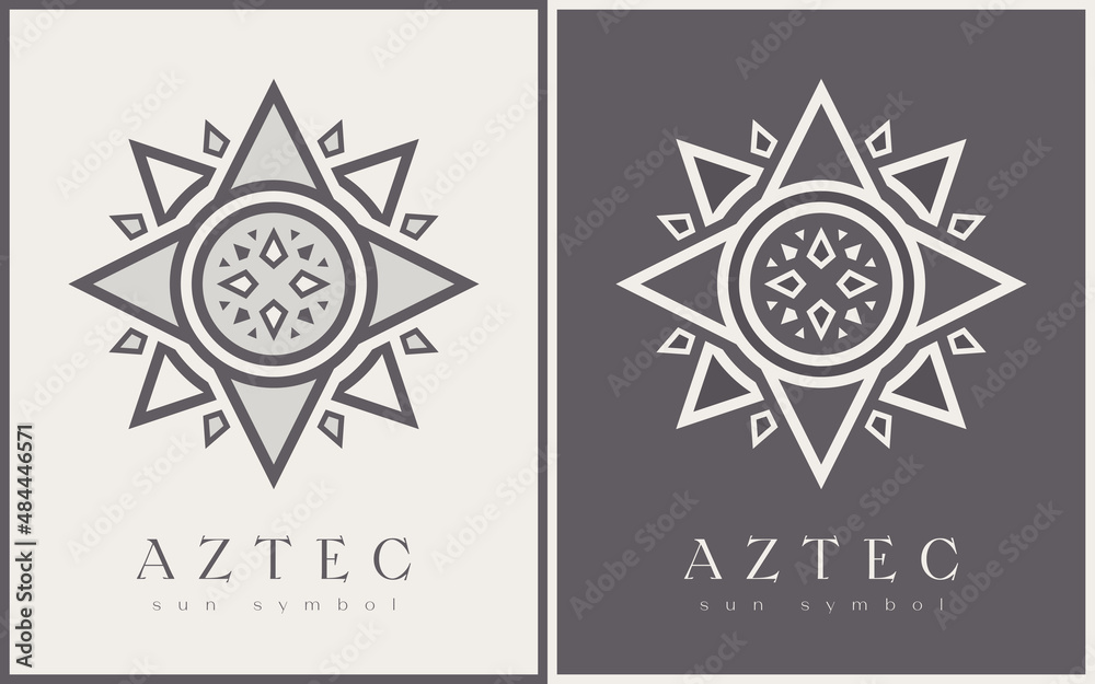 Aztec Tribal Vector Elements. Ethnic Shapes Symbols Design for Logo or ...