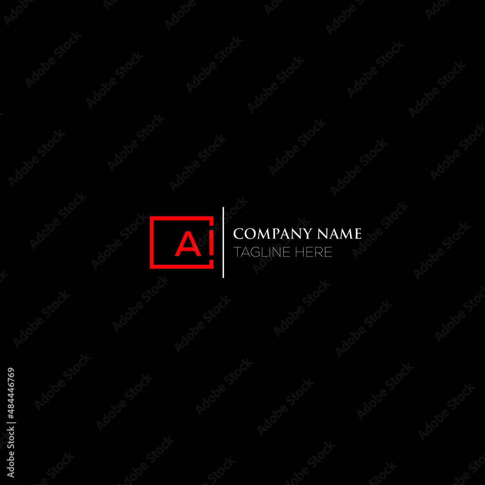 AI letter logo design on black background. AI creative initials letter ...