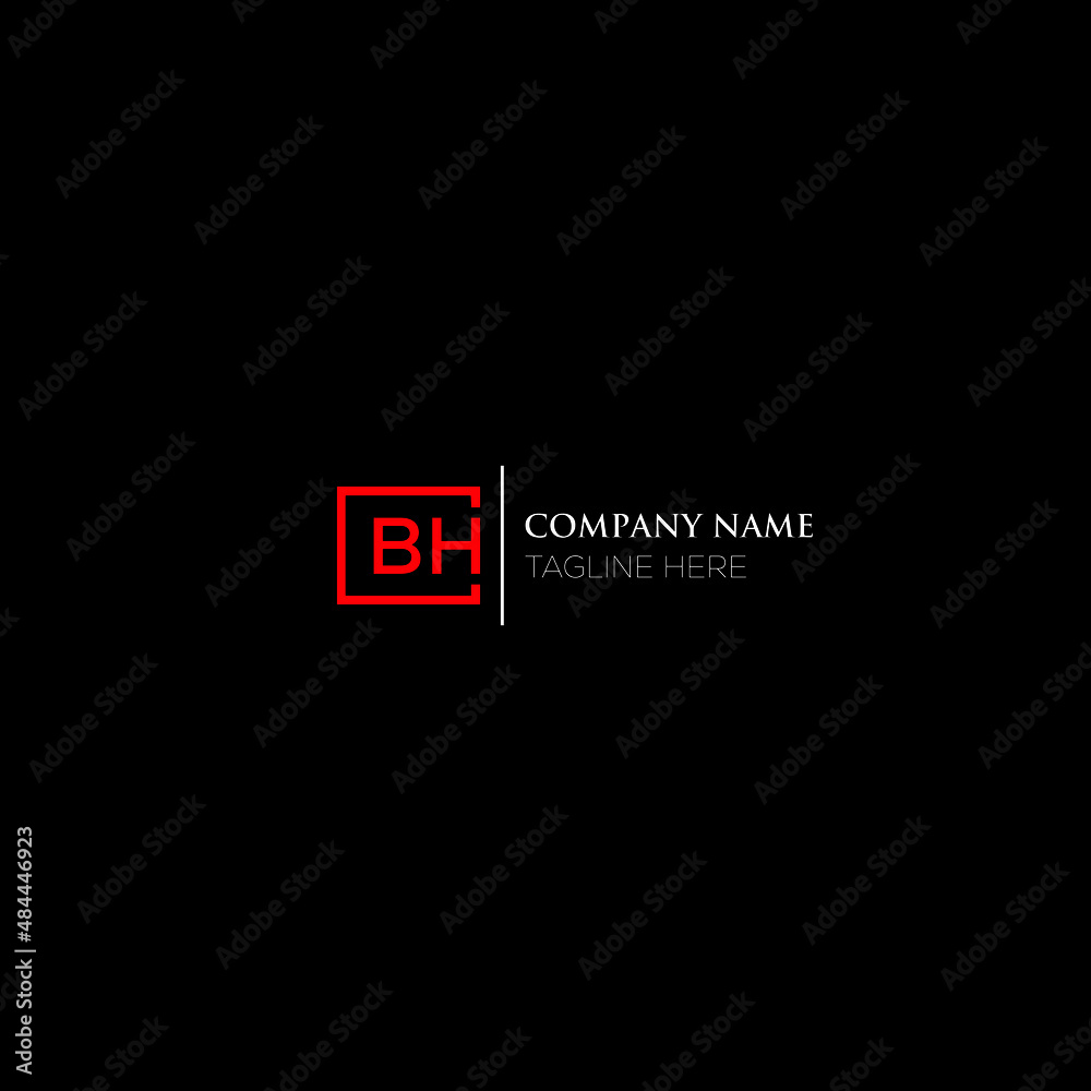 BH letter logo design on black background. BH creative initials letter ...