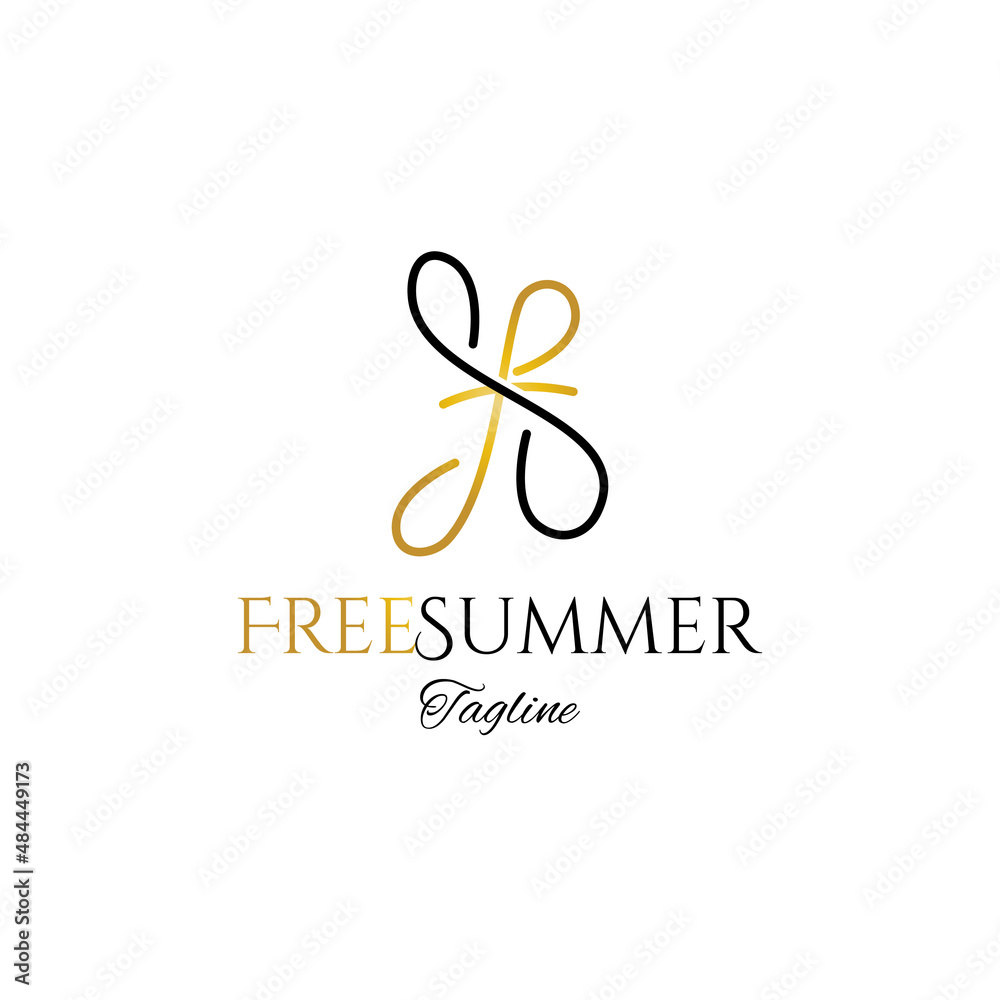 Simple Letter Mark FS Logo Design Template Stock Vector | Adobe Stock