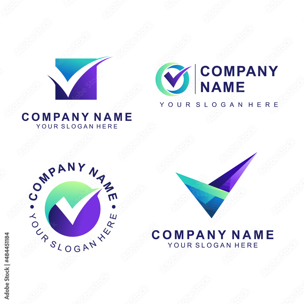 check mark logo with multiple concept Stock Vector | Adobe Stock