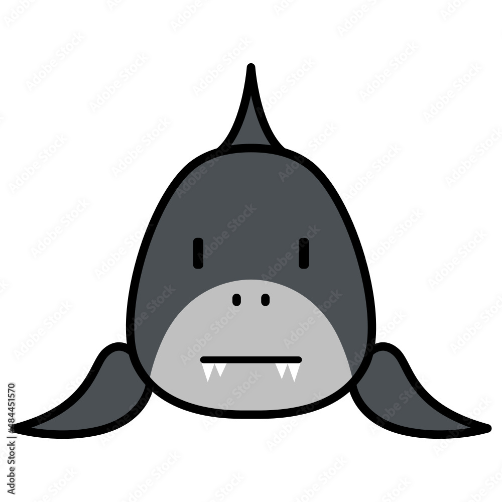 shark icon. shark cute illustration. Suitable to use for book, sticker ...
