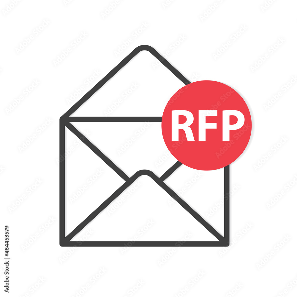 envelope icon and RFP (Request For Proposal) acronym - vector ...
