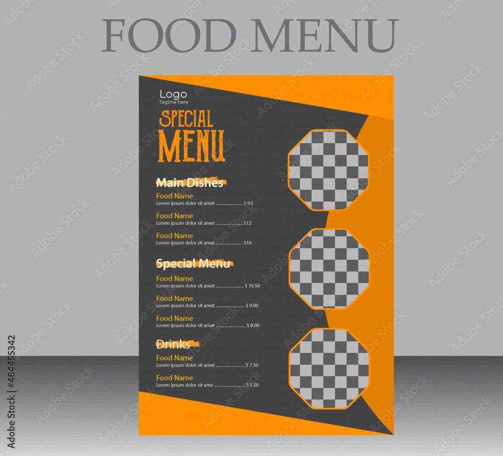 Modern Menu Card Design Template Stock Vector | Adobe Stock