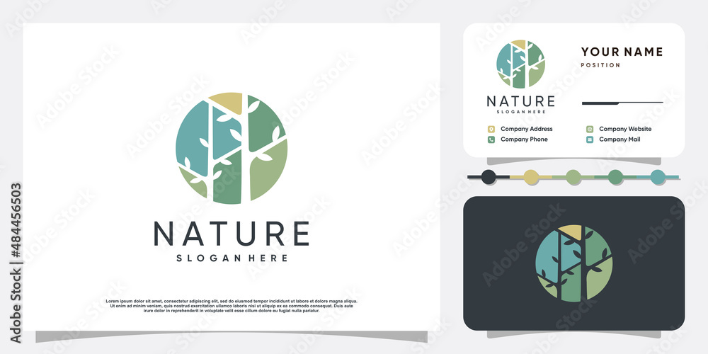 Nature logo concept with creative element style Premium Vector Stock ...