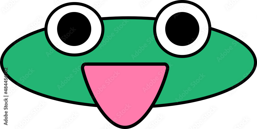 Cute frog creature face Stock Vector | Adobe Stock