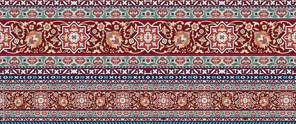 Traditional seamless indian border for textile design Stock ...