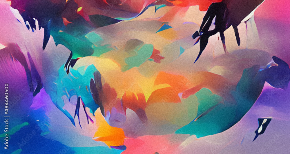 Abstract vibrant and colorful concept art Stock Illustration | Adobe Stock