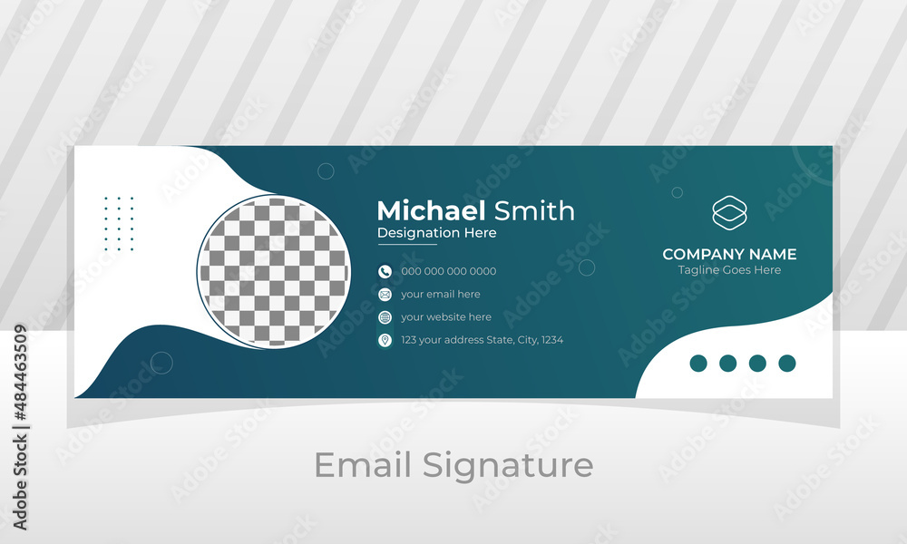 Creative Modern, professional Email Signature Design Vector Template ...