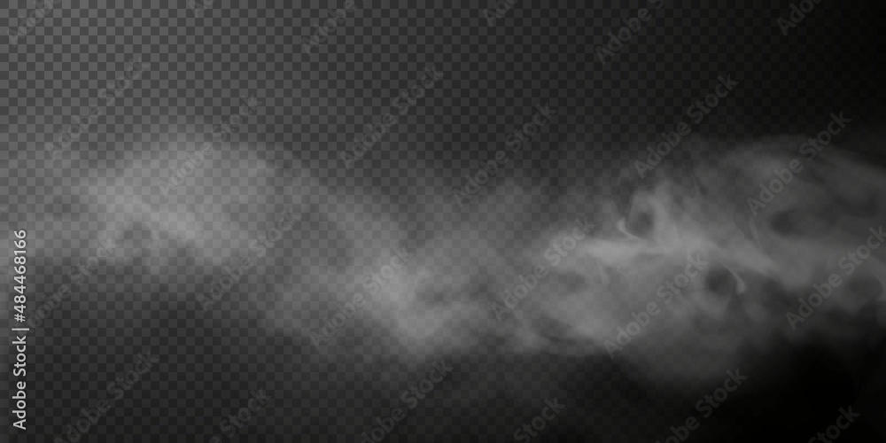 White smoke puff isolated on transparent black background. PNG. Steam ...