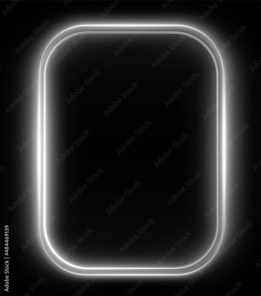 White light frame PNG made of light white abstract lines on a ...