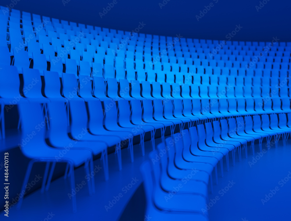 blue seats background 3d render Stock Illustration | Adobe Stock