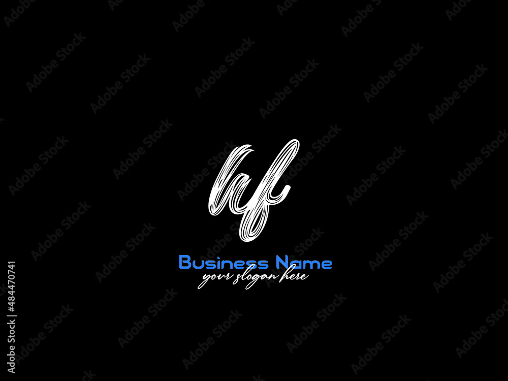HF Signature Logo, Monogram and Brush Hf stylish logo for business ...