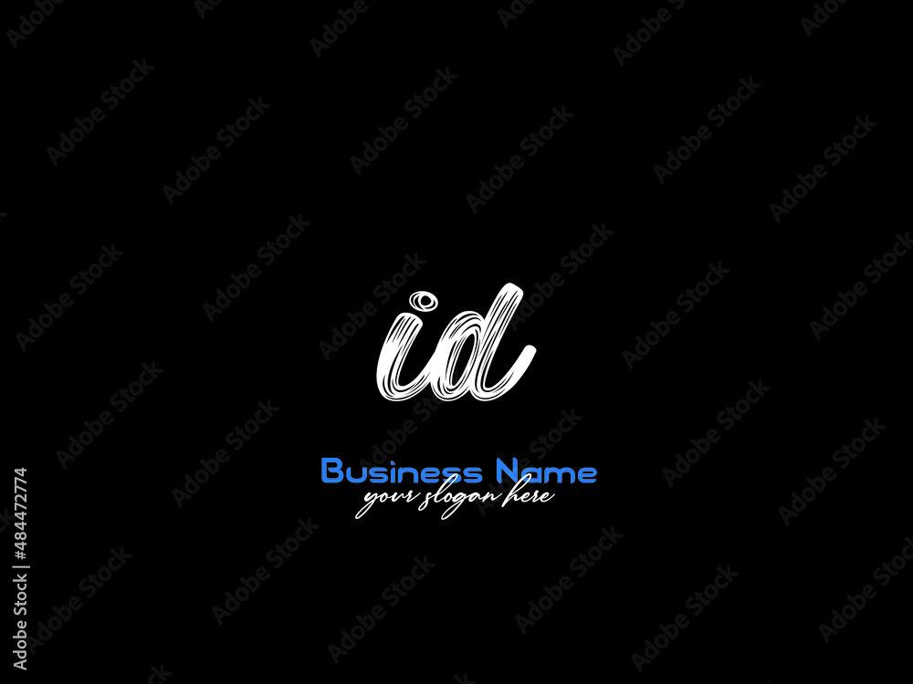 Brush Letter ID Logo, Unique Signature Id Logo icon vector for brand ...