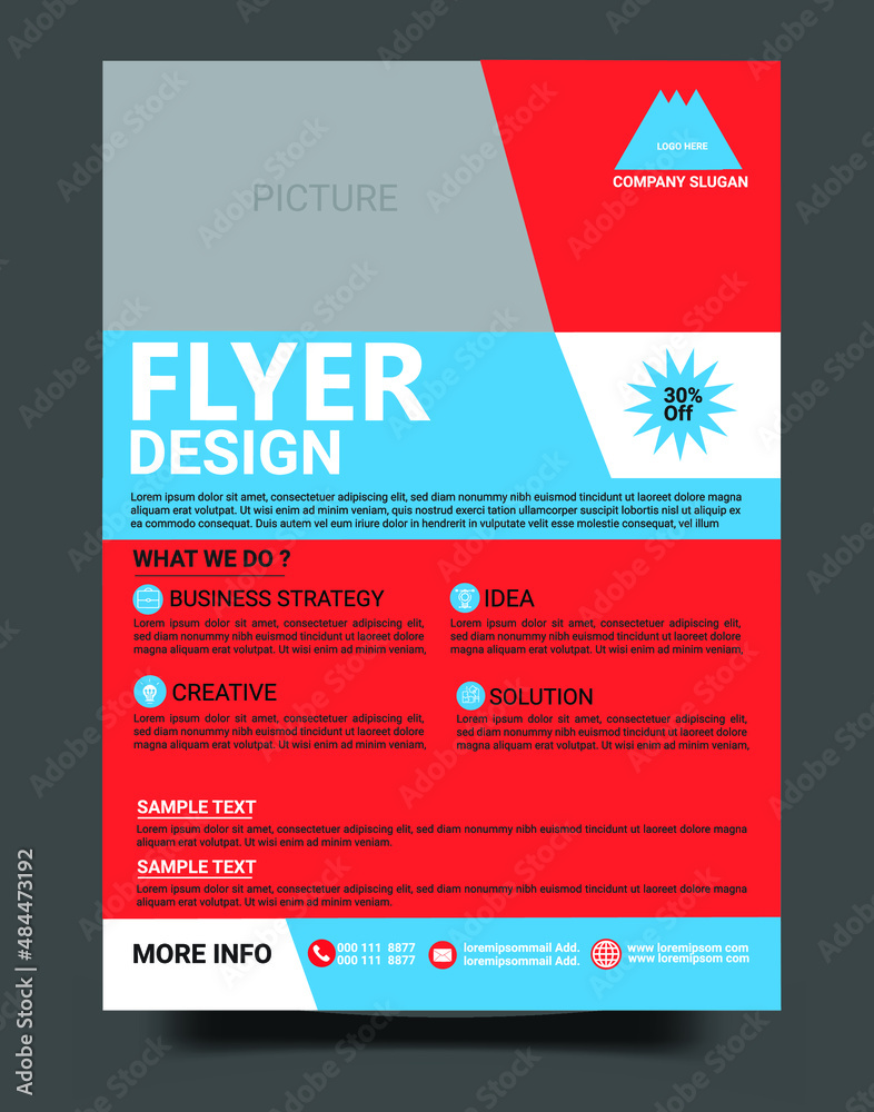 Clean Modern Flyer Design Template Stock Vector | Adobe Stock
