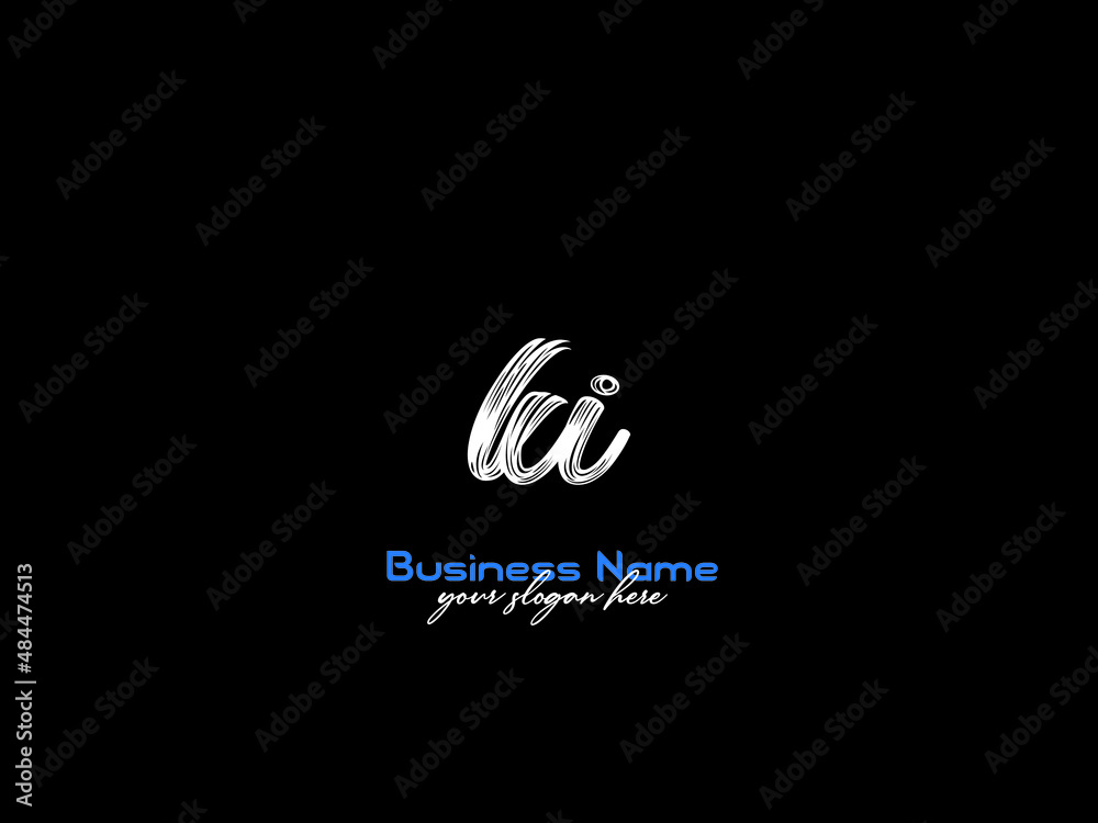 Signature KI Logo, Simple Ki Brush letter logo style with creative and ...
