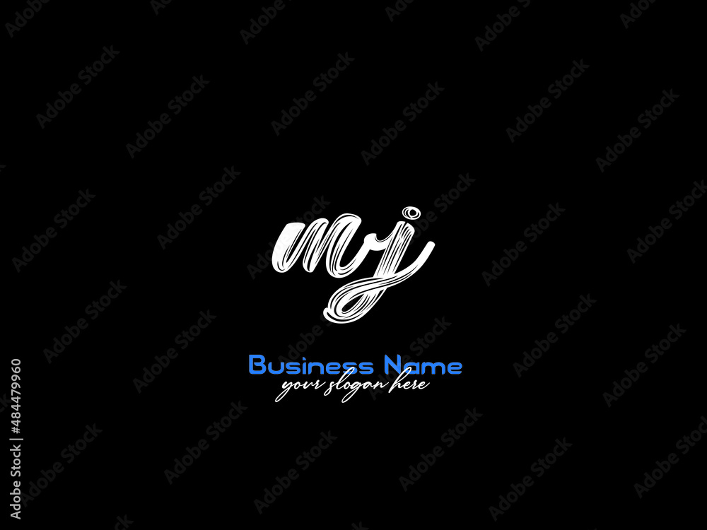 initial Signature MJ Brush Logo, Brush and signature Mj letter logo ...