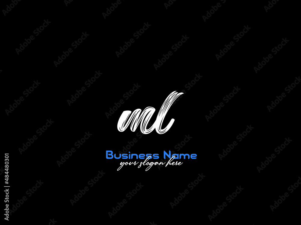 initial Signature ML Brush Logo, Brush and signature Ml letter logo ...