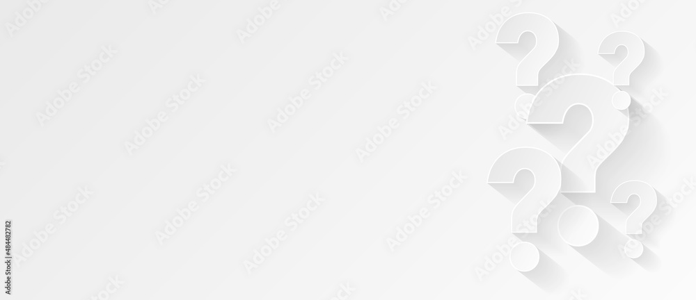 Question mark design with copy space on white background Stock ...