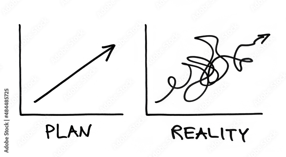 Process flow analysis. Planned and real progress of the project ...