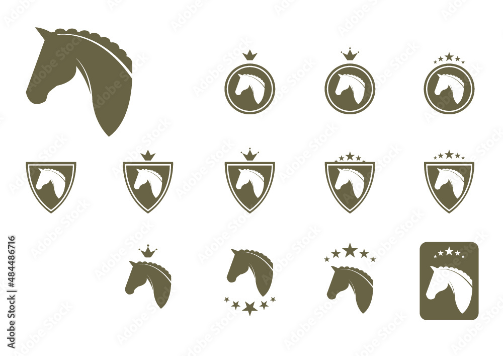 Pferde-Wappen Stock Vector | Adobe Stock